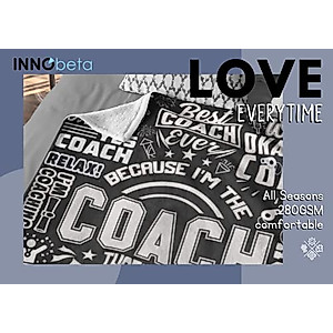 InnoBeta Coach Gifts for Men, Coach Flannel Blankets 50"x 65", Gift for Basketball Coach, Soccer Coach, Football Coach, Baseball Coach - Black - Because I'm The Coach That's WHY