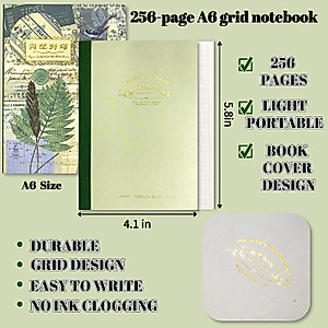 LCLAIDYDY Scrapbooking Supplies Kit,Vintage Botanical Aesthetic Scrapbook Kit,Bullet Junk Journal Kit with Journaling,A6 Grid Notebook,Stationery,Flower DIY Craft Gift for Teen Girl Women