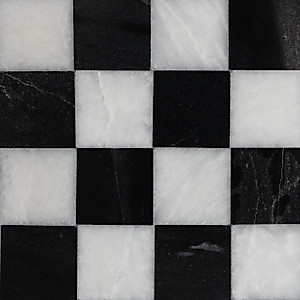 Marble Chess Set-Magnificent Handcrafted Board and Chess Pieces-12X12 inch Black White Classic