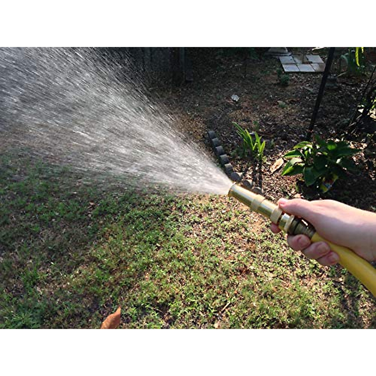 Hose Nozzle High Pressure for Car or Garden - Made in USA - Solid Brass - 2 Nozzle Set - Adjustable Water Sprayer from Spray to Jet - Heavy Duty - Fits Standard Hoses - with Gardening Secret E-Book