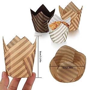 150 Pcs Tulip Cupcake Liners for Baking, Tulip Muffin Liners, Baking Cupcake Wrappers Cups Liners Non-stick Heat Resistant Greaseproof for Wedding Birthday Anniversaries