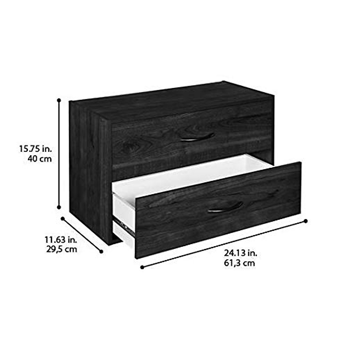 ClosetMaid 1568 Stackable 2-Drawer Horizontal Organizer, Espresso