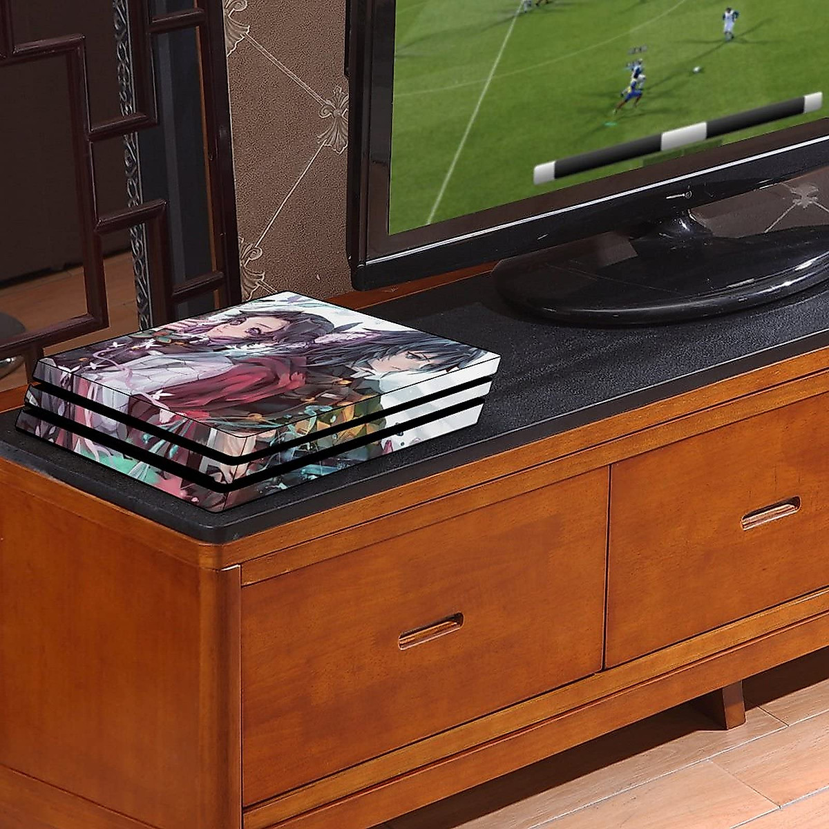 Anime boy girl Kochou Shinobu PS4pro controller and console skin sticker protective cover wireless/wired gamepad controller Full body skin Body Vinyl Sticker Decal Cover Skin