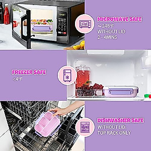 MaMix Bento Lunch Box for Kids, Lunch Box for Girls, Lunch Containers for Kids Toddlers Adults School | 4 Compartments |UPGRADE Easy to Open (Purple)