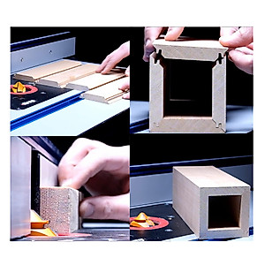 Lock Miter 45 Degree Joint Router Bits + 2Pcs Tongue and Groove Set [1/4-Inch Shank], APLUS 45° Lock Mitre Glue Joint Router Bit + Router Bit Set 3 Teeth T Shape, Wood Milling Cutter Woodworking Tool