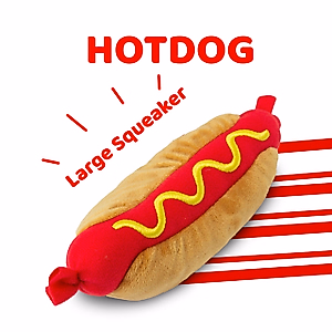 Downtown Pet Supply - Squeaky Dog Toys - Dog Chew Toys for Aggressive Chewers - Ice Cream, Donut, Pizza, Taco and Hotdog - Durable Dog Toys for Puppies, Small & Medium Dogs - 5 Pack