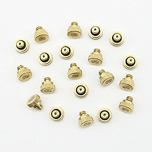 20pcs Brass Misting Nozzles for Cooling System 0.024" (0.6 mm) 10/24 UNC Garden