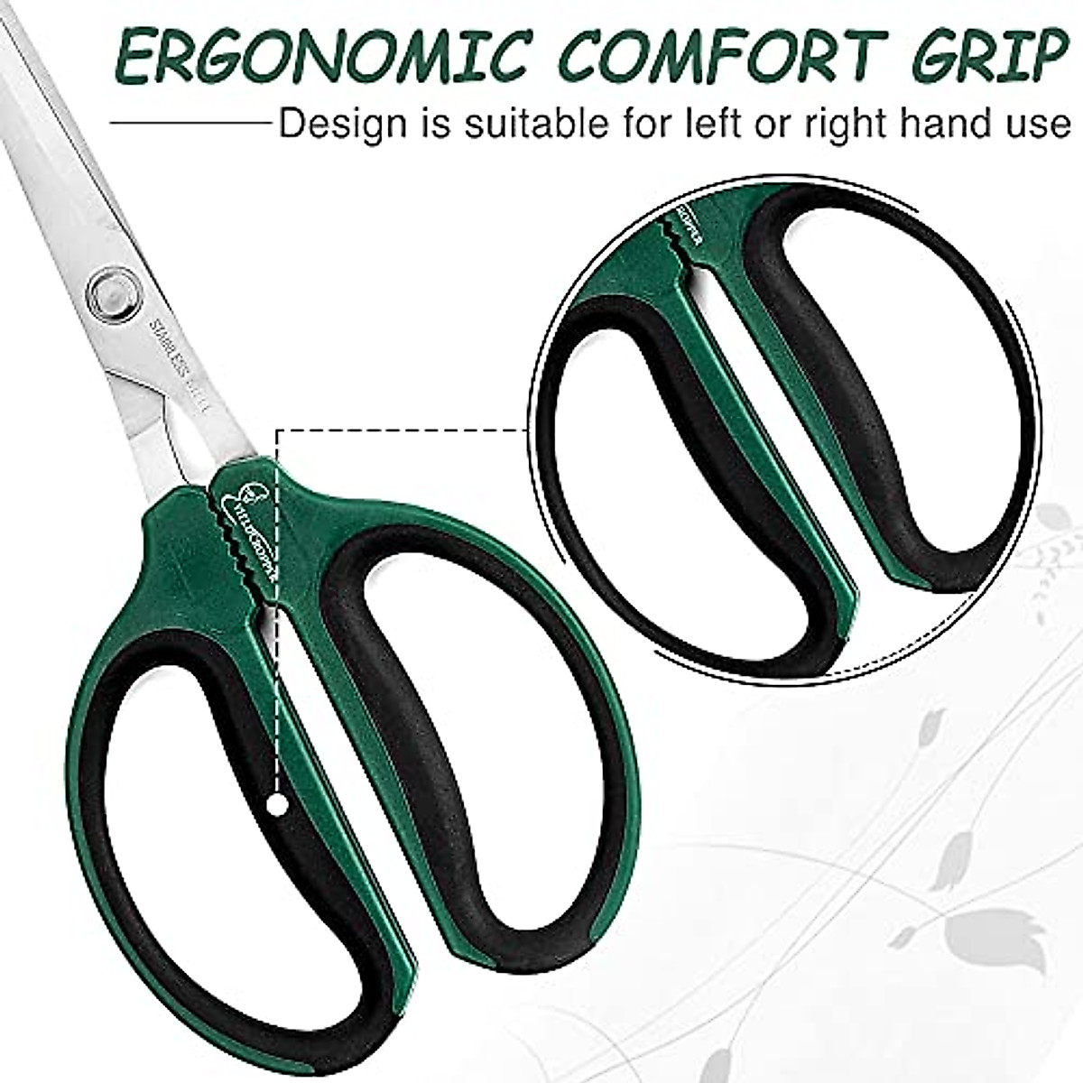 Hydroponic 60mm/40mm 2 pack Bonsai micro tip pruning shears (Stainless Steel) by Yieldcropper