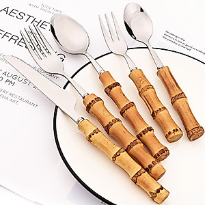 Snplowum 20piece Silver Tableware set, 304 Staainless Steel Cutlery Tea Eating Utensils For Dining Kitchen Wedding Party Gathering Or Restaurant, Service for 4