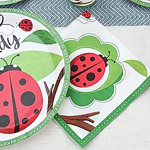 Ladybug Birthday Party Supplies - (Serves 24) - Ladybug Dinner Plates, Dessert Plates, Cups, Napkins. Ladybug decorations for Kids, Boys, Girls and More.