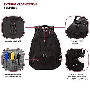 SwissGear 1900 Scansmart TSA 17-Inch Laptop Backpack, Black