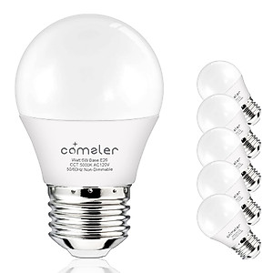 comzler 6W A15 LED Bulb Daylight 60 Watt Equivalent, E26 Medium Screw Base Small Light Bulb Cool White 5000K, Home Lighting Decorative Ceiling Fan Light Bulbs Non-Dimmable(Pack of 6) …