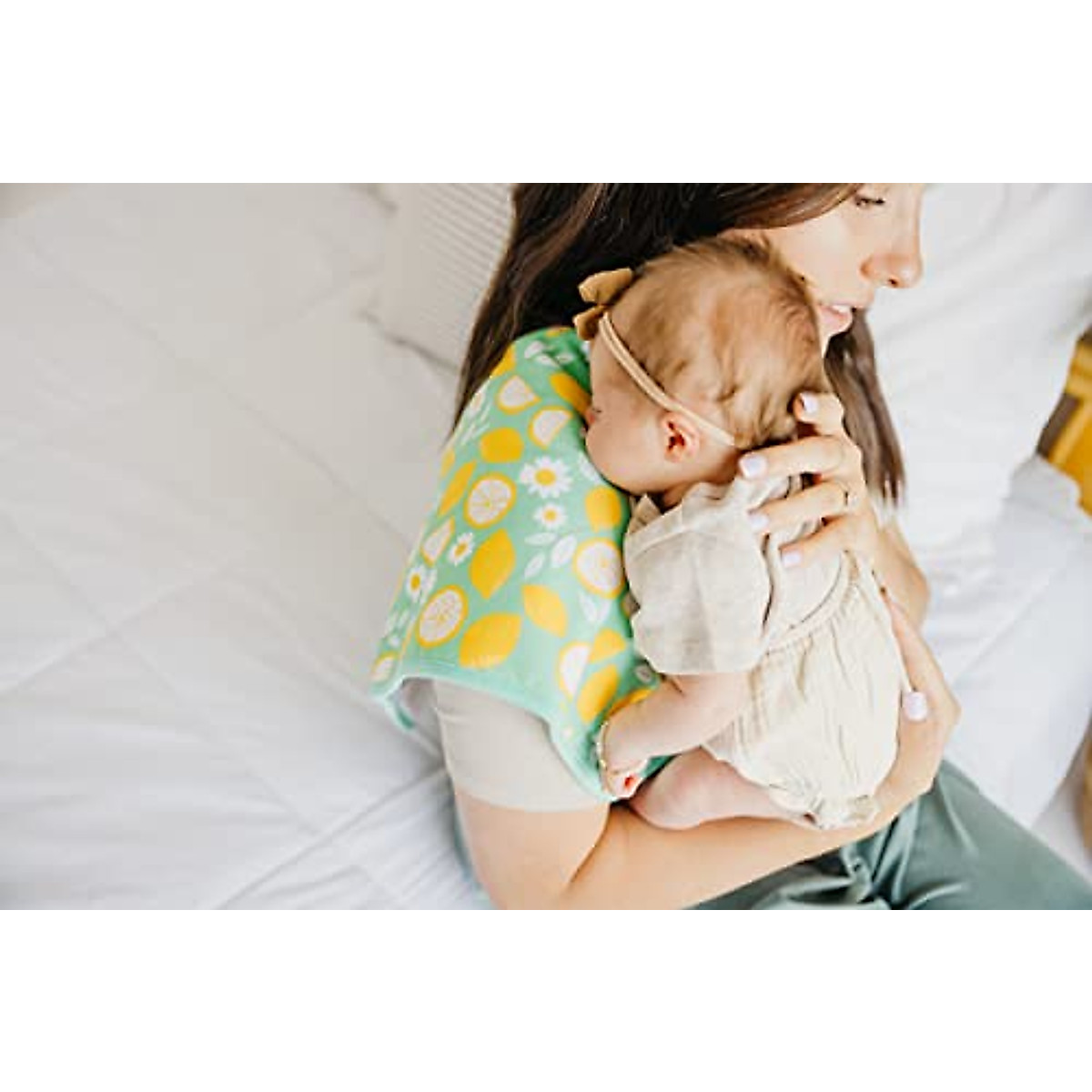 Copper Pearl Baby Burp Cloth Large 21''x10'' Size Premium Absorbent Triple Layer 3-Pack Gift Set Lemon