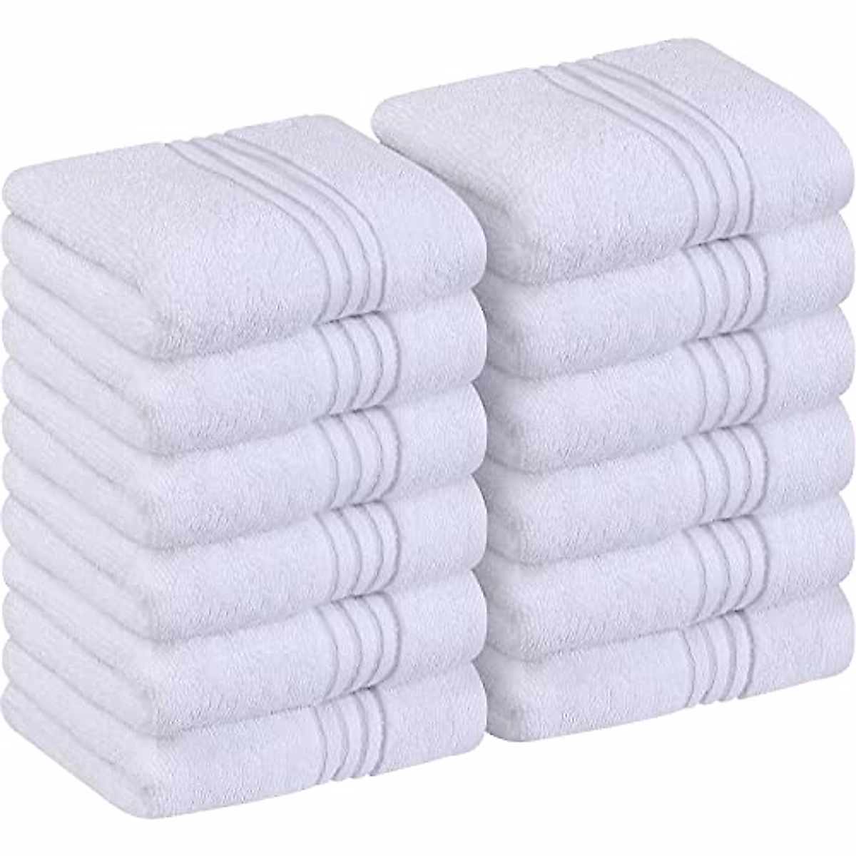 Utopia Towels 12 Pack Premium Wash Cloths Set (12 x 12 Inches) 100% Cotton Ring Spun, Highly Absorbent and Soft Feel Washcloths for Bathroom, Spa, Gym, and Face Towel (White)