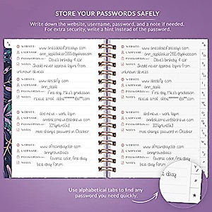 PLANBERRY Password Book – Internet Address Organizer with Alphabetical Tabs – Alphabetized Website & Computer Password Keeper – 4.4x5.5″, Softcover, Pocket Size Wild Purple)