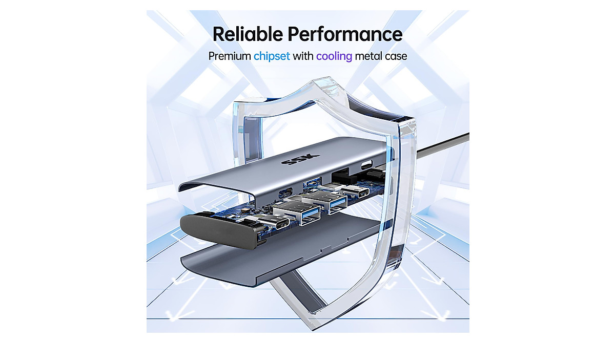 SSK USB C Hub - 10Gbps 4-in-1 Adapter with 100W PD