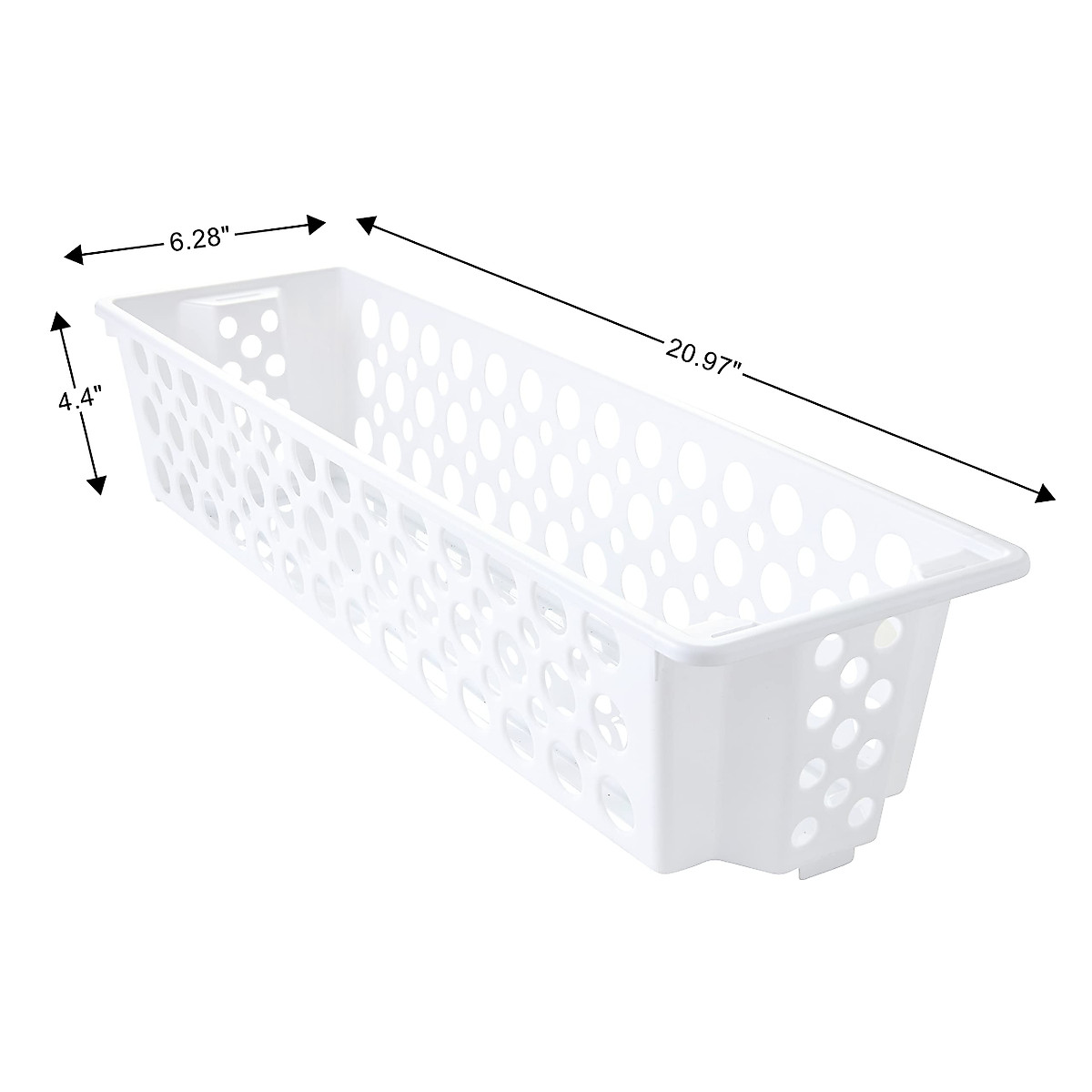 Organize Your Home Long Slide-It Baskets, 3 Pack, Stacking and Sliding Modular Storage, Great Organizing Bins for Pantry, Closet, Bedroom, Office, and all Storage, 21” x 6.3” x 4.4”