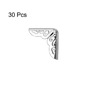 uxcell Metal Book Corner Protectors Edge Cover Guard 15X15X3mm Silver Tone 30pcs