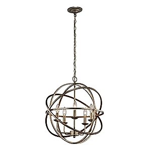 Home Decorators Collection 5-Light Antique Silver Orb Pendant-LSA 55607