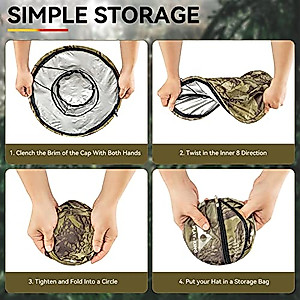 Head Net Hat Beekeeping Beekeeper Bee Veil Hat Bucket Hat with Hidden Net Mask Hunting Netting Hat Detachable Mesh Hood Cap Halloween Costume for Men Women Safari Hat Outdoor Hiking Fishing Gardening