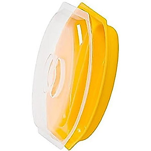 Microwave Sweet Corn Cooker/Corn Steamer with Vented Lid - Yellow - Easy & Fast Way To Steam Corn In The Microwave - 2 Pieces At A Time. BPA Free!