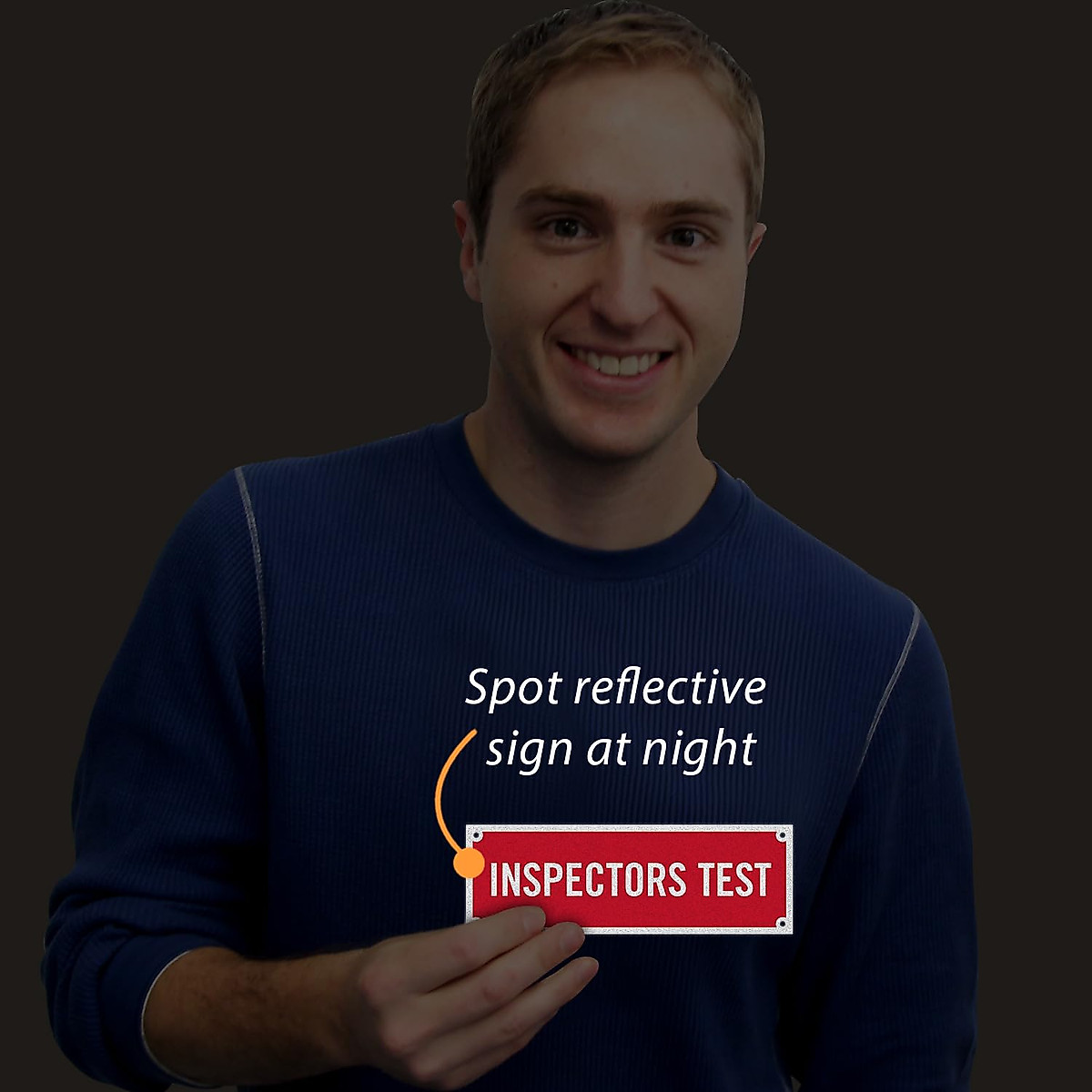 SmartSign - SE-5022-ERE-REF-2x6 "Inspectors Test" Tag | 2" x 6" 3M Engineer Grade Reflective 2" x 6" 3M EG Reflective Aluminum