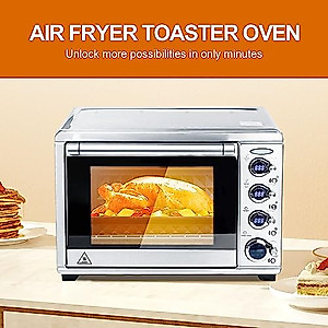 spoonlemon Air Fryer Toaster Oven Combo, 9-in-1 38QT Convection Countertop Oven, Smart Stainless Steel Oven Air Fryer with 75 Recipes & Accessories for 6-Slice Toast 12'' Pizza for Family Feasts