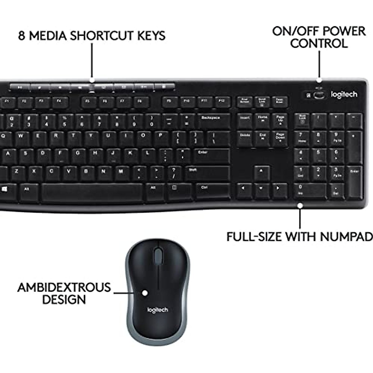 Logitech MK335 Wireless Keyboard and Mouse Combo (Renewed)