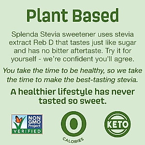 SPLENDA Stevia Zero Calorie Sweetener, Plant Based Sugar Substitute Granulated Powder, Single Serve Packets with Tray, 250 Count (Pack of 1)