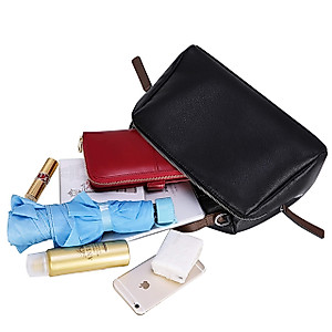 Iswee Fashion Women Tote Handbag Satchel Shoulder Bag Cross Body Shopping Bags Ladies Purse Genuine Leather (Black)