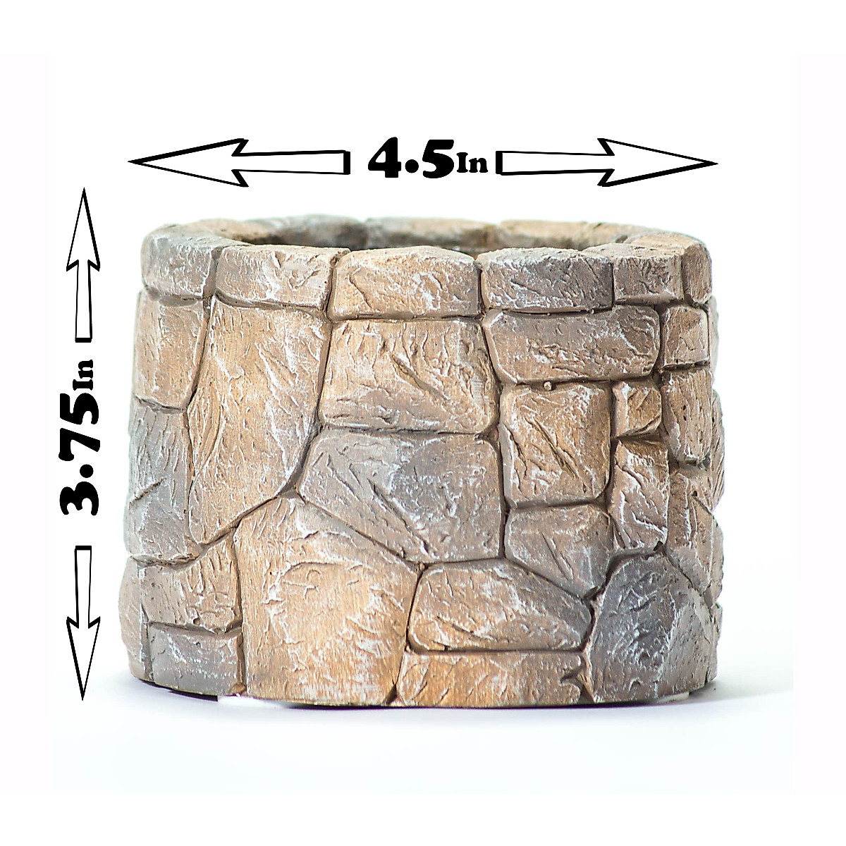 WEYLAND Tabletop Fire Pit Bowl - Table Top Firepit Balcony Decor and Smores Maker - Small Indoor, Outdoor and Personal Portable Fireplace for Patio Using Rubbing Alcohol Fuel - Stone Design