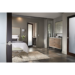 Schlage F40 V LAT 619 Latitude Door Lever, Bed & Bath Privacy Lock, Satin Nickel