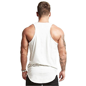 Mens Workout Stringer Tank Tops Fitness Performance Muscle Sleeveless Shirts Gym Training Bodybuilding Vest(GNWTSB XL)