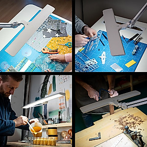 Daylight Company Lumi Task Lamp, Craft Light, Super Bright Desk Lamp, Touch Dimmable, 2 Brightness Levels, Ideal Table Light, Drawing Lamps - Metal - 15 W