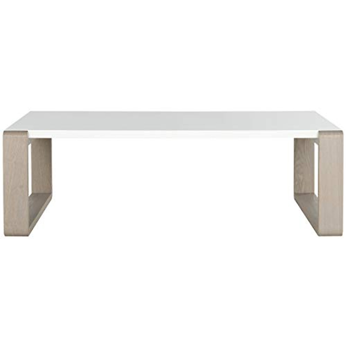 Safavieh Home Collection Bartholomew Mid-Century Modern White and Grey Lacquer Coffee Table