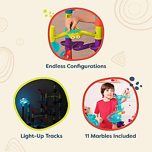 B. toys- Marble Run Toy Set- Developmetal STEM Toy- 62 Piece Educational Building Toy with Lights & Sound- 3 Years +
