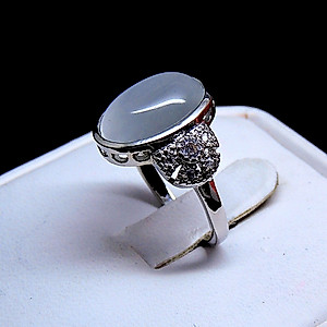 Ginger Lyne Collection Cory Oval Shape Simulated Fire Opal with Clear Accents Ring Size 9