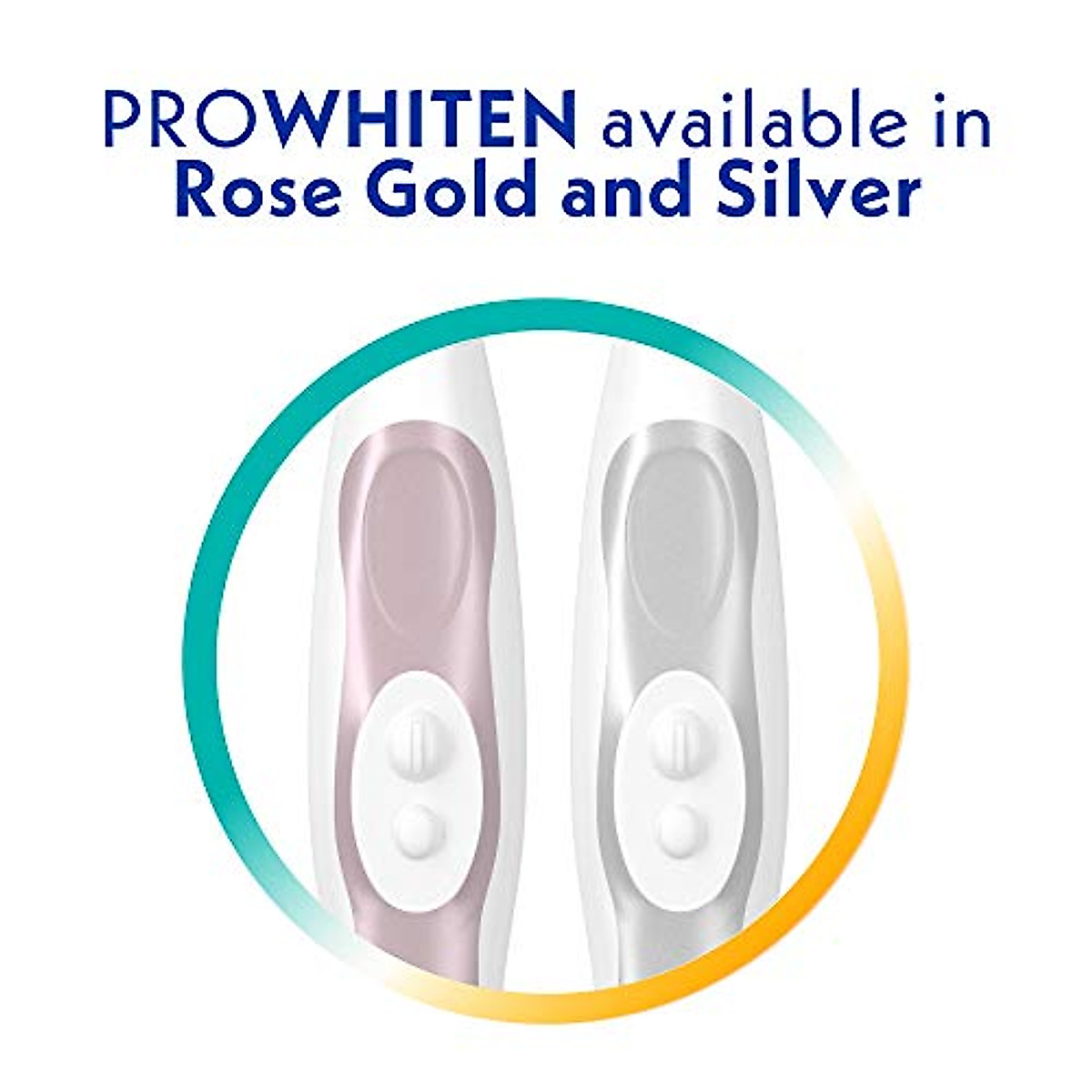 Spinbrush PRO WHITEN Battery Powered Toothbrush, Soft Bristles, 1 Count, Rose Gold or Silver (Colors May Vary)