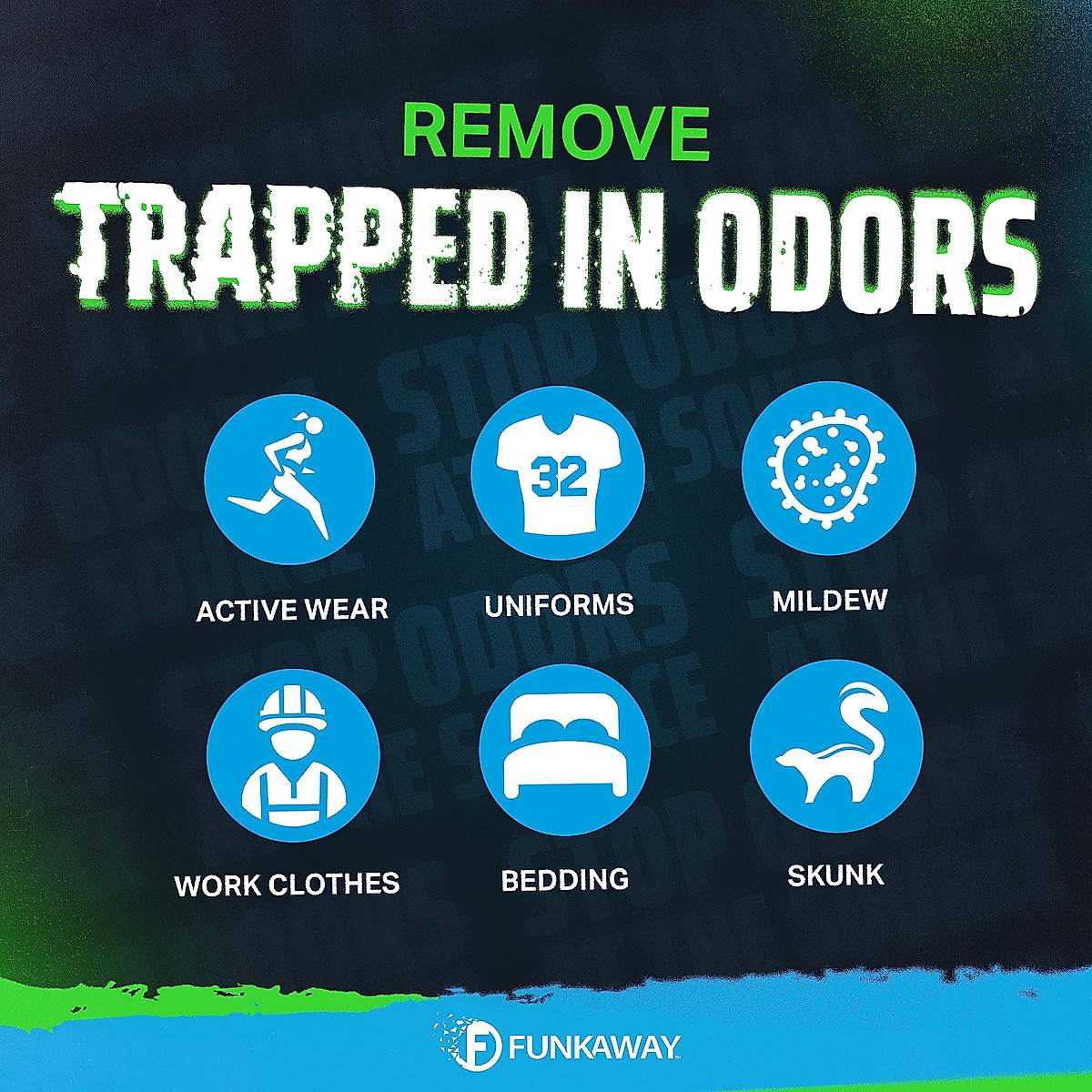 FunkAway Laundry Detergent Booster, 32 oz., Eliminates Extreme Trapped-In Odors and Stains from Activewear, Sports Uniforms, Pet Bedding, Towels and Bed Linens