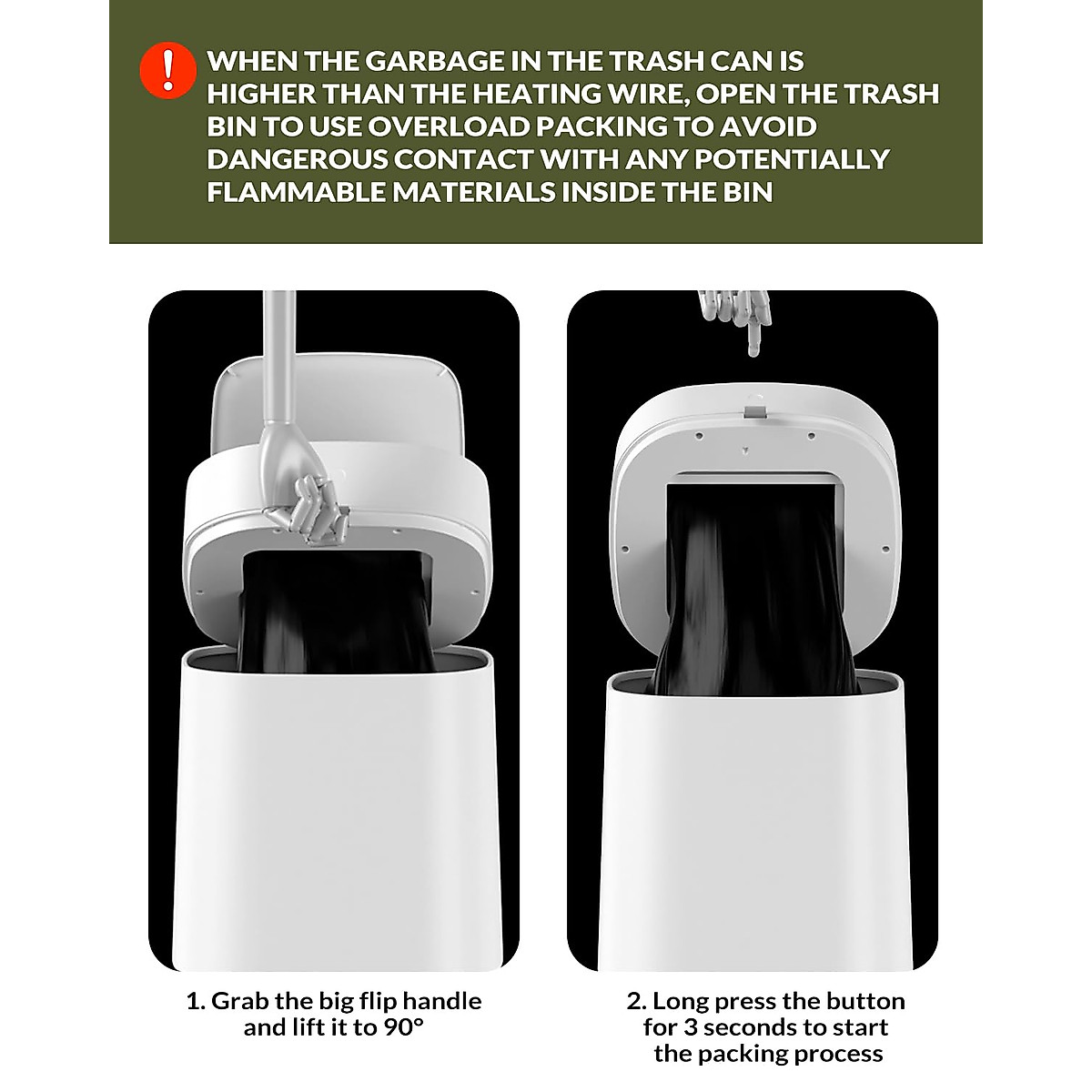 IntreLife Automatic Trash Can, 3.5 Gallon Self-Sealing and Self-Changing Smart Trash Can, Rechargeable Touchless Motion Sensor Trash Bin with Lid for Bathroom Kitchen Office Bedroom(White)