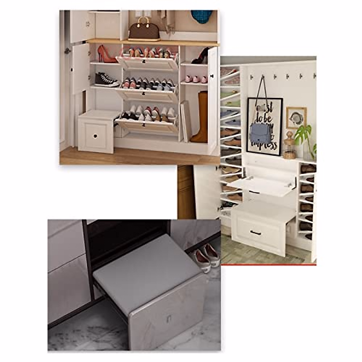 Conceal Folding Seat Stool Bracket Hinge, Shoe Cabinet Wardrobe Closet Stool Furniture Hardware Accessories.