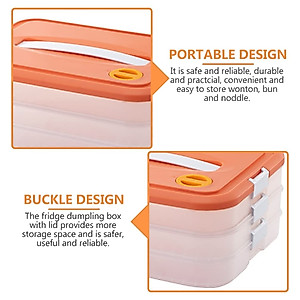 DOITOOL Dumpling Freezer Case Refrigerator Food Storage Container Box: 3- Layer Flat Fridge Organizer case with lids Plastic Stackable Food Keeper Tray for Dumpling wonton Food Preservation Tray