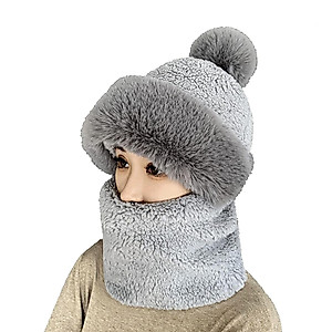 Women's Cycling Windproof Scarf Hat, Protection for the Head and Neck (Gray)