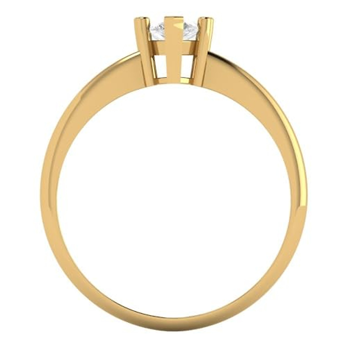 Clara Pucci 1.0 ct Pear Cut Genuine Lab Grown Diamond SI1-SI2 18K Yellow Gold Solitaire Bridal Wedding Engagement Designer Ring size 11