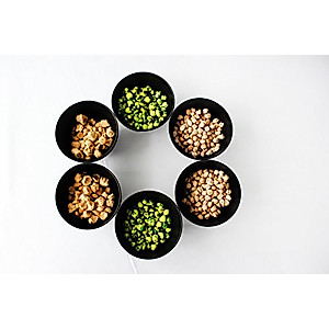 Coza Design- Eco Friendly Plastic Bowl for cereal, dessert, ice cream, soup (Microwave and Dishwasher Safe) (17 oz., Black) Set of 6