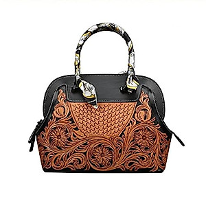 LHLLHL Hand Engraved Women's Handbag Vintage Embossed Women's Tote Bag (Color : E, Size
