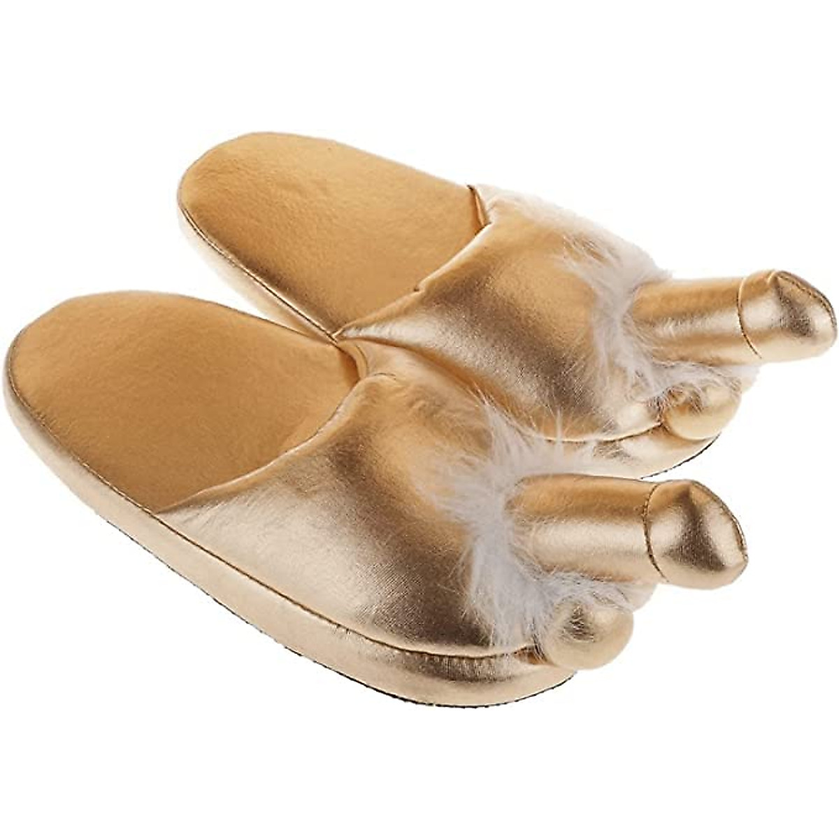 Passec Unisex Adult Funny Slipper Novelty Gag Gift Indoor Flat Winter Furry Slippers for Women Men Anti Slip Soft Houseshoe (E, One Size)