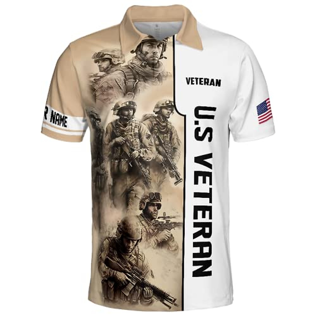 Veteran US Army AOP Lightweight Polo Shirt S-5XL, American Veteran Shirt, Army Veteran Shirt, us Army Veteran Shirt, Multicolor