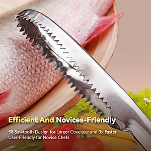 ADORAMBLING 2 Pieces Fish Scaler Tool Stainless Steel Fish Scaler Remover No Mess - Portable Fish Scale Remover Fish Descaler Tool - Durable Fish Scraper Fish Cleaner Tool for Fish Scaling Cleaning