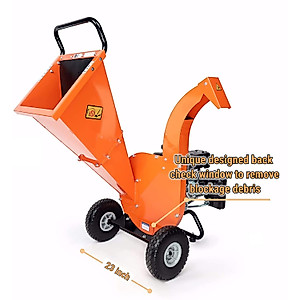EFCUT C30 Wood Chipper Shredder Mulcher 7 HP 212cc Heavy Duty Rotor Engine Gas Powered 3 inch Max Wood Diameter Capacity 20:1 Reduction Ratio